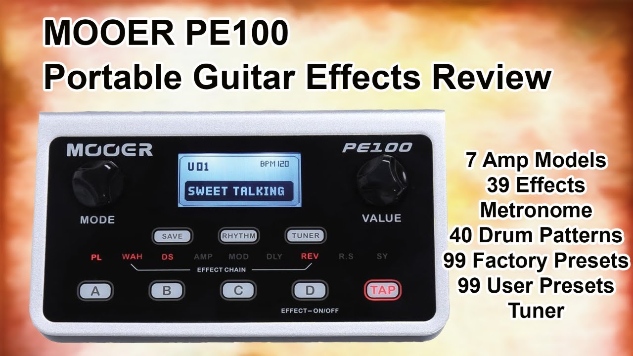 MOOER PE100 Portable Guitar Effects - YouTube