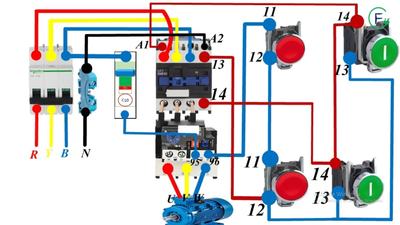 DOL STARTER CONTROL FROM TWO DIFFERENTS PLACES - YouTube