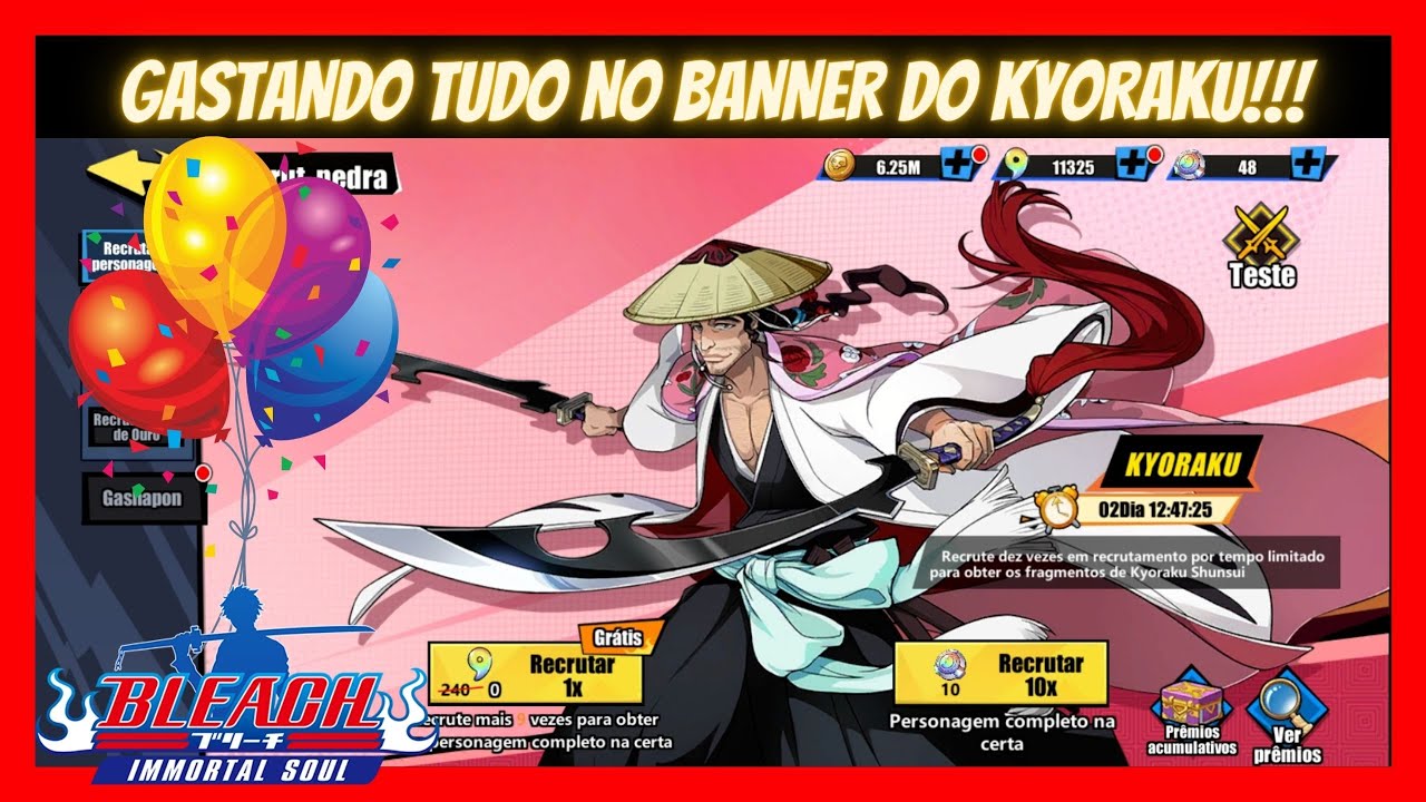 ⭐GASTANDO TUDO NO BANNER DO SHUNSUI KYORAKU SERVER 690!!! - BLEACH ...