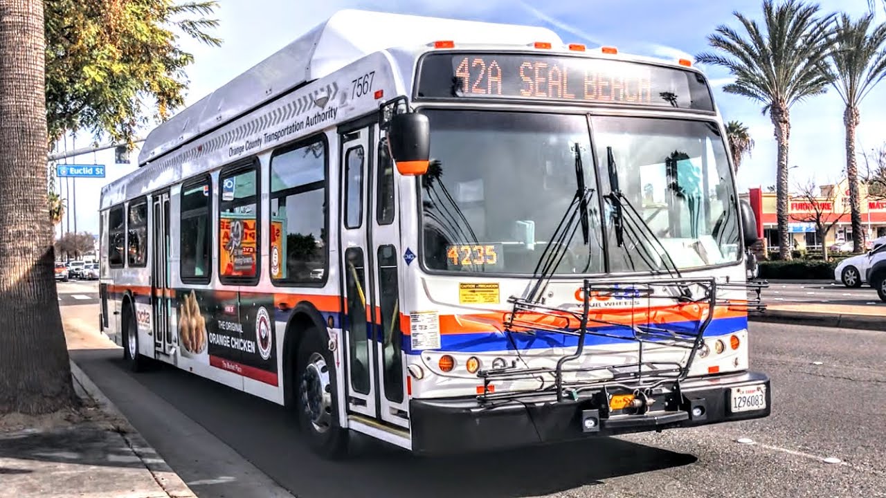 OCTA 2008 New Flyer C40LFR #7567 Route 42A to Seal Beach Electric/Main ...
