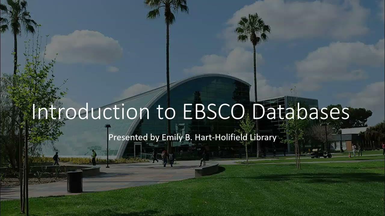 Introduction to EBSCO Databases - YouTube