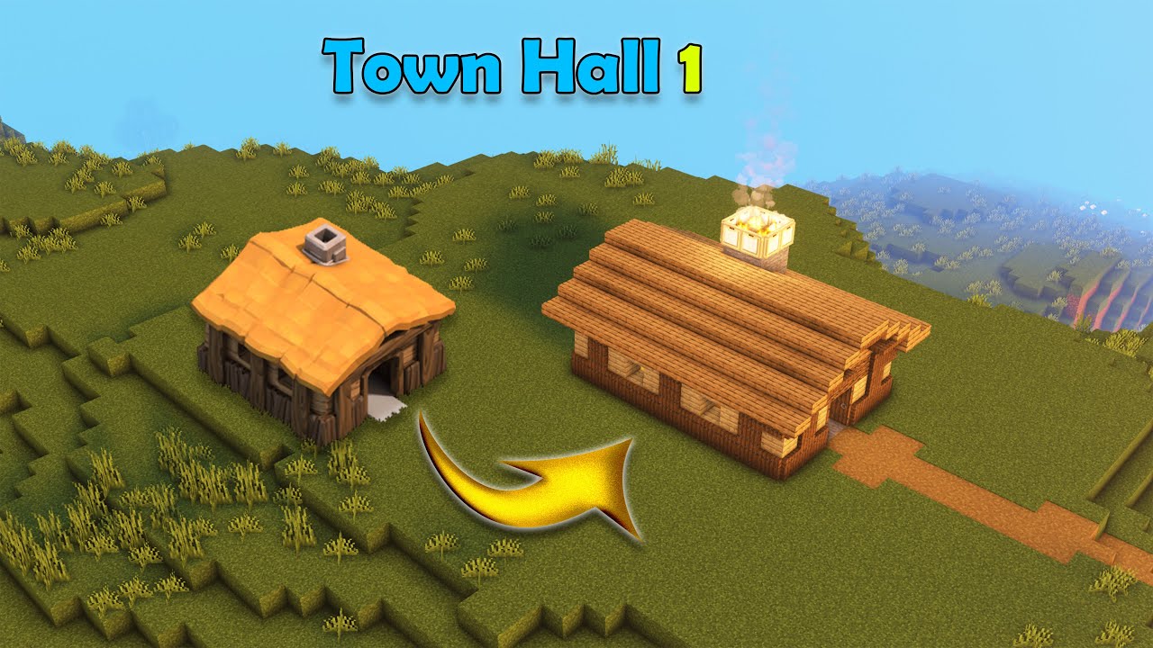 C.O.C Town hall 1 in #minecraft - YouTube