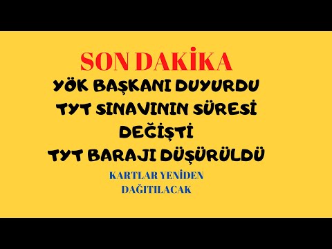 #165dakika SON DAKİKA TYT SINAVININ SÜRESİ DEĞİŞTİ PUAN BARAJI DÜŞTÜ