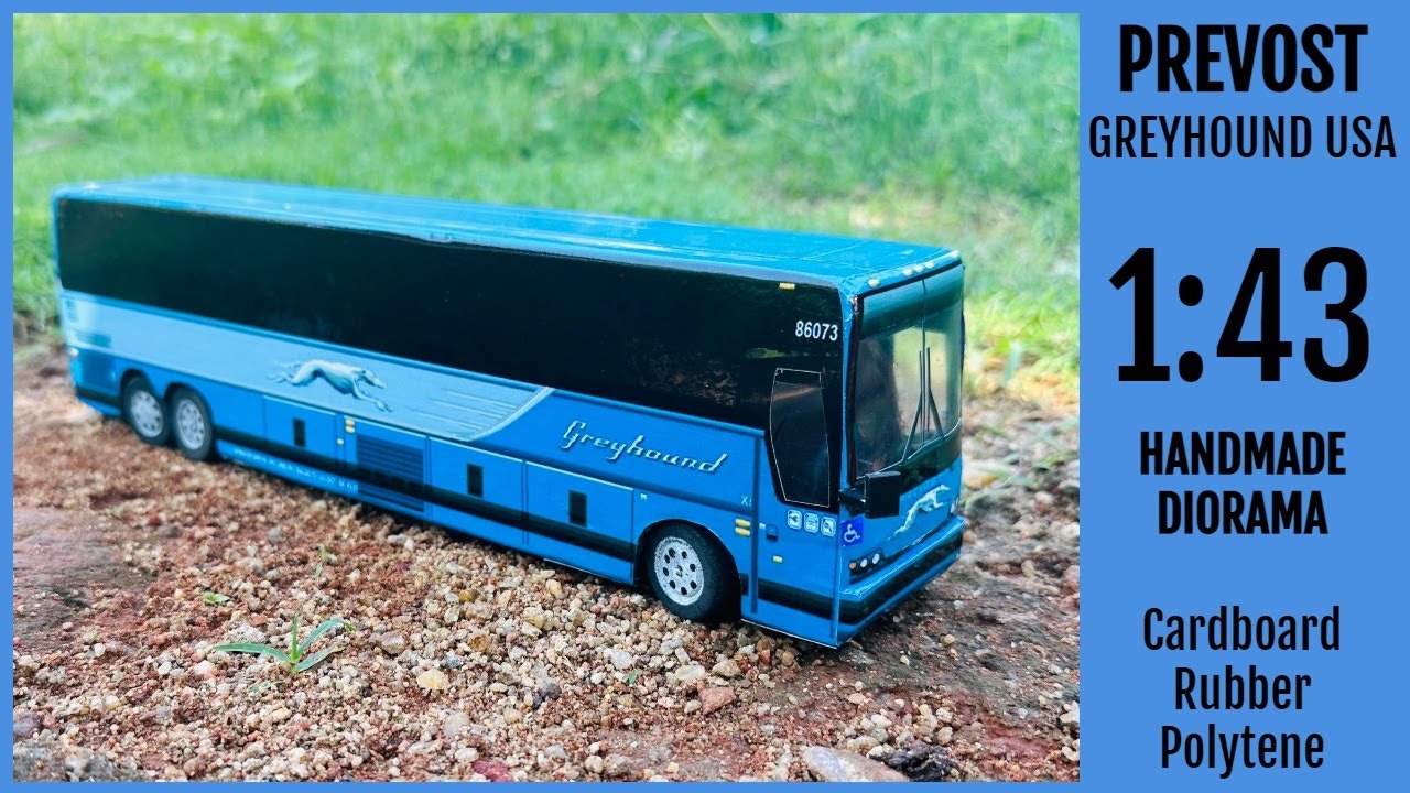 1:43 Scale Prevost Greyhound USA Handmade Model Bus for Diorama Lovers ...