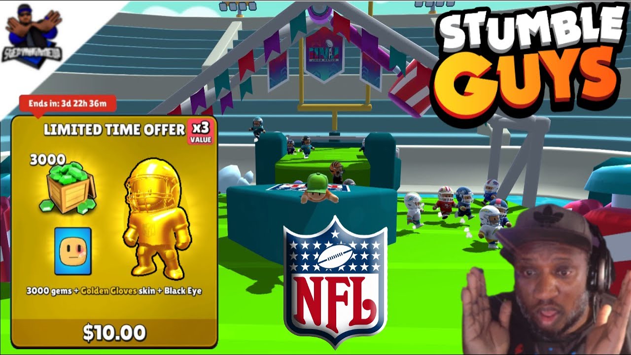 NFL players invade Stumble Guys + All the NEW SKINS Openings - YouTube
