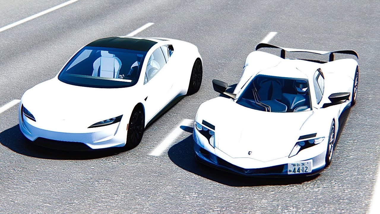 Aspark Owl vs Tesla Roadster at 20 KM Drag Race - YouTube