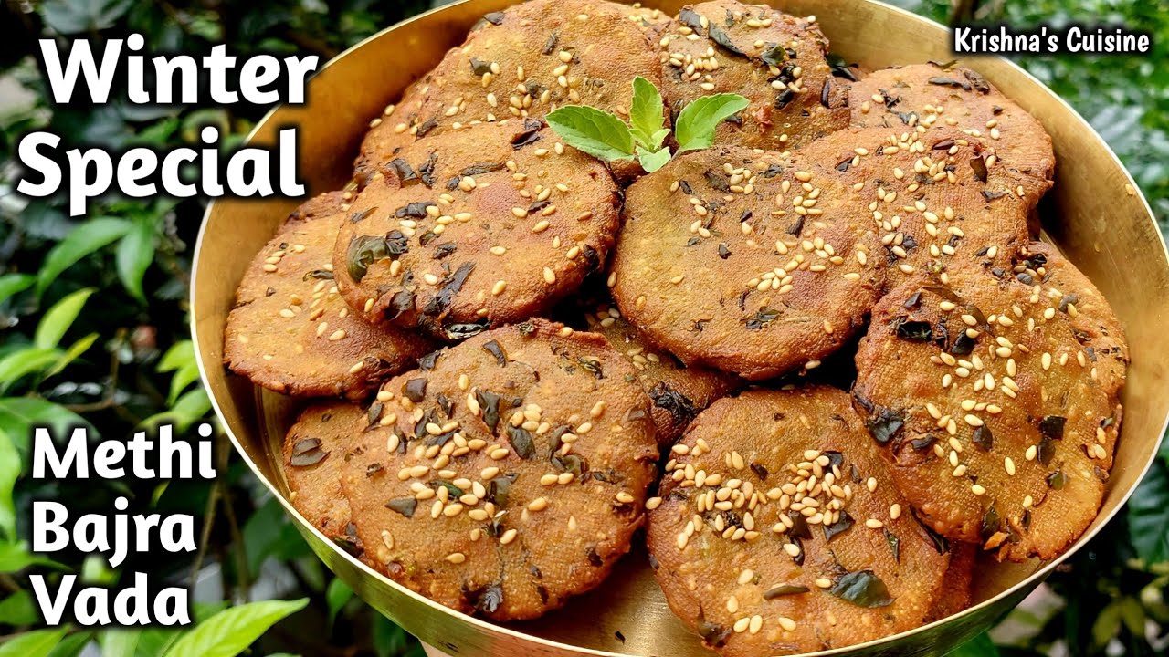 Methi Bajra Vada Recipe || Bajra Methi Vada || Iskcon Prasad || Krishna ...