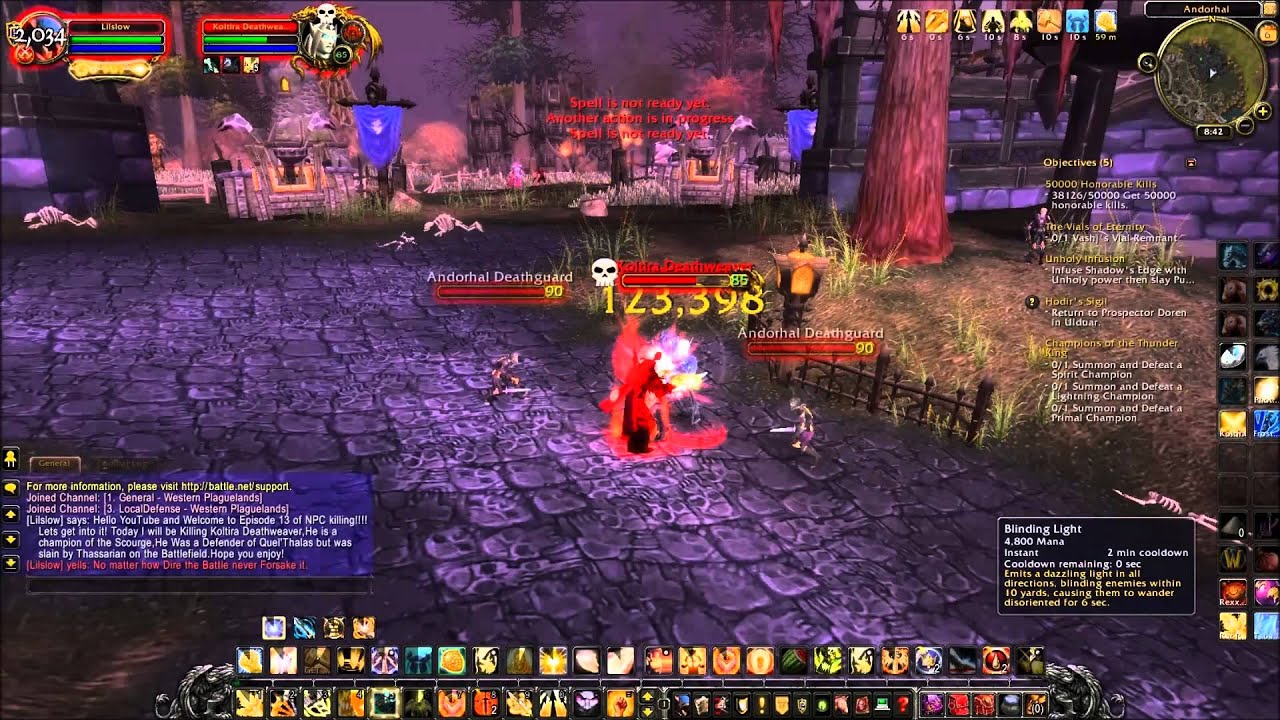 World of Warcraft-Koltira Deathweaver-(NPC killing#13) - YouTube
