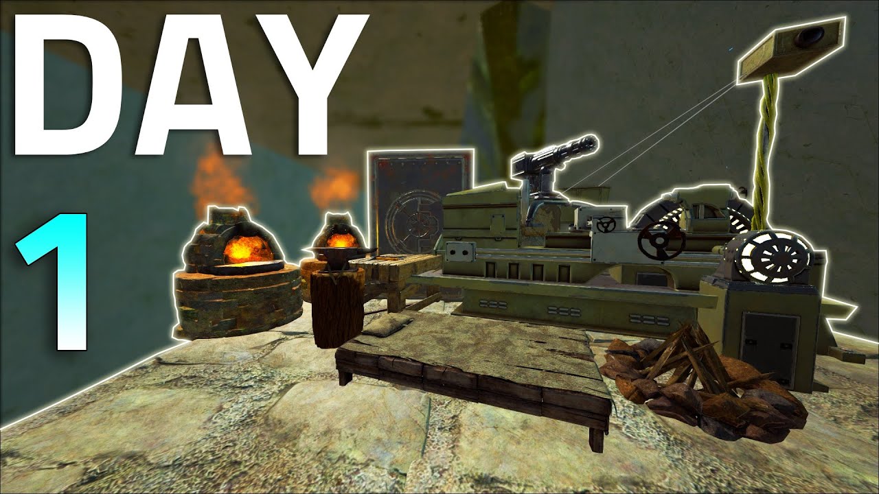 HOW A 10,000 HOUR SOLO STARTS - DAY 1 || Ark Survival Evolved PvP|| # ...
