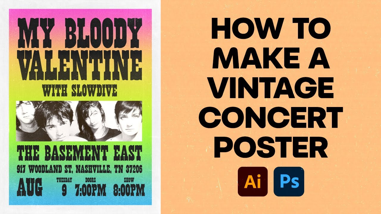 How to Make a Vintage Concert Poster in Illustrator and Photoshop - YouTube