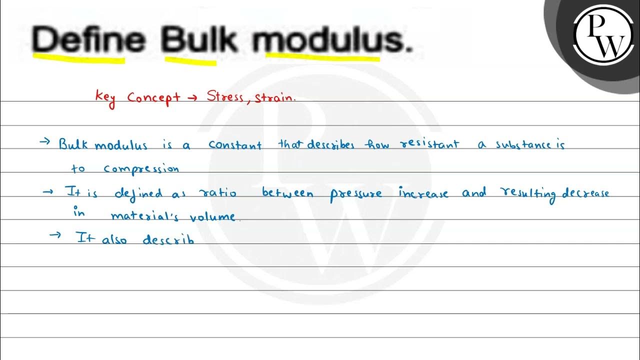 Define Bulk modulus. - YouTube