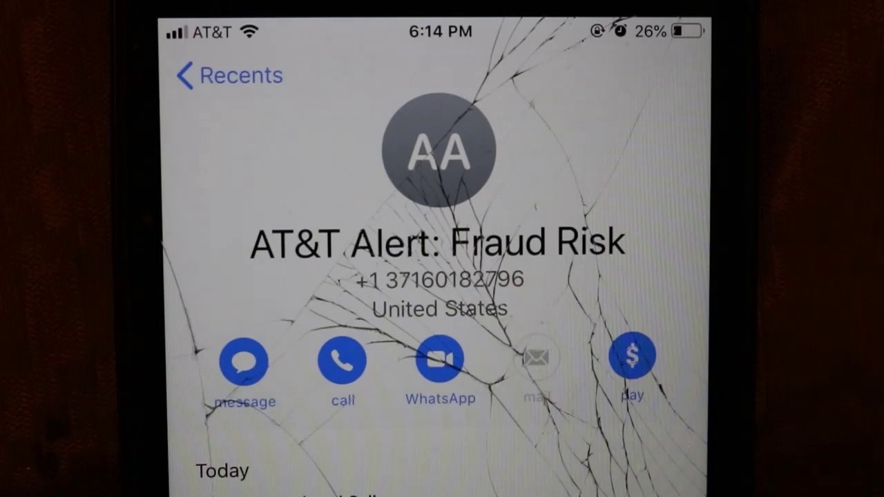 WARNING** AT&T ALERT: FRAUD RISK Phone calls. *Scam*!!!! DO NOT PICK UP ...