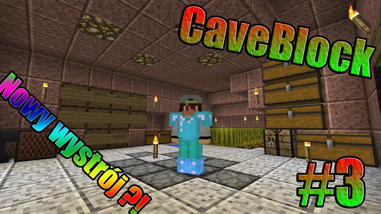 CaveBlock MINECRAFT [#3] - PIERWSZY VILLAGER :D PIĘKNA BAZA. - YouTube