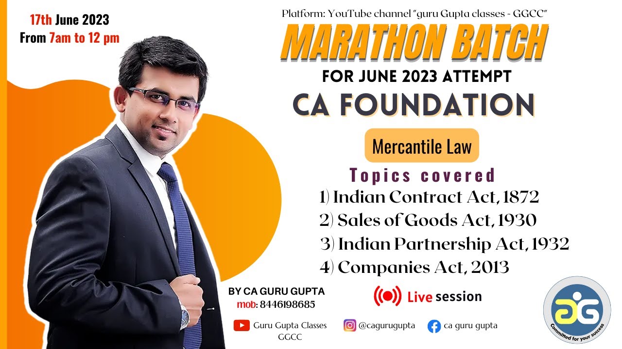 marathon class I marathon class live I Business Law I CA Foundation I ...