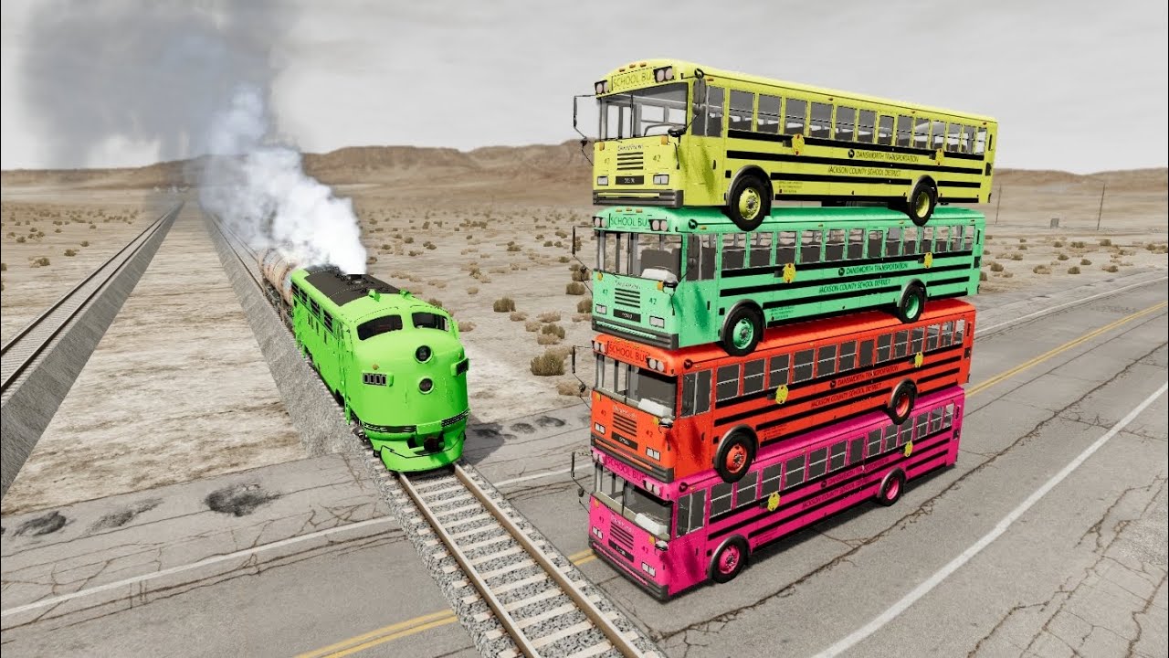 4 Bus And Train Crash Hard Driving BeamNG.drive | Bomb Crash | - YouTube