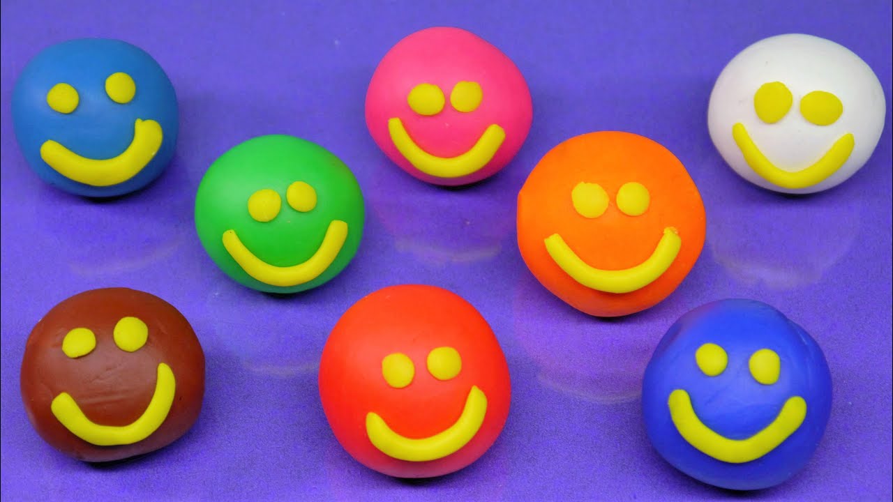 Play & Learn Colours with Playdough Smiley Face Fun and Creative for ...