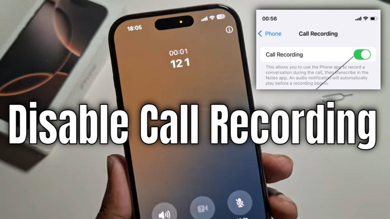 How to turn off call recording iPhone 16 Pro/max - YouTube