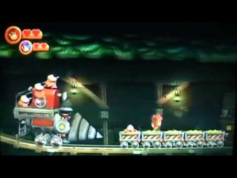 Let's Play DKC Returns [Co-op] "4-B The Mole Train" - YouTube