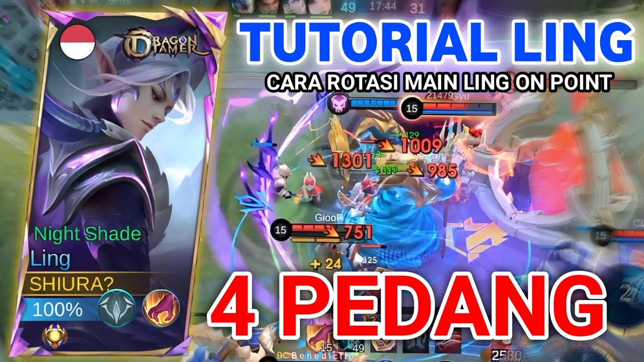 TUTORIAL LING | CARA ROTASI MAIN LING ON POINT | LING FASTHAND 4 PEDANG | GAMEPLAY-MLBB - YouTube