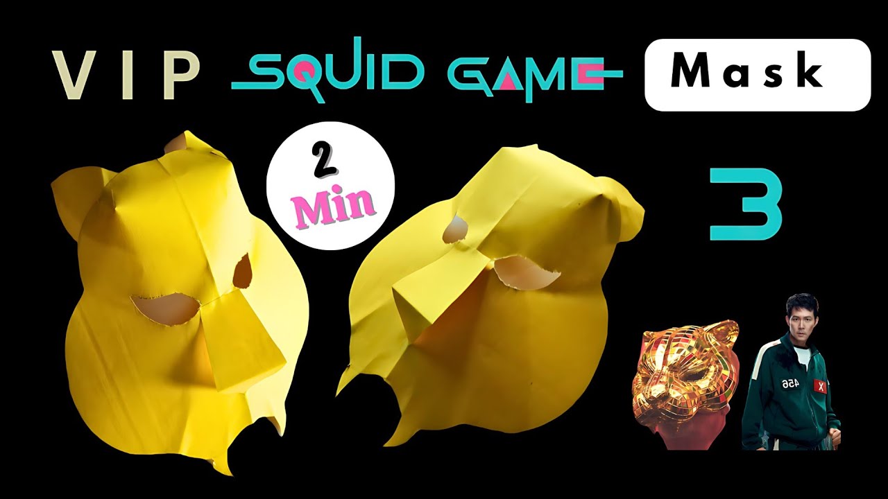 Create VIP Squid Game Mask Using Paper | Simple Folding and Crafting ...