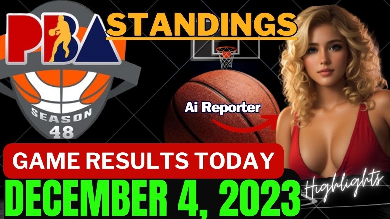 PBA standings today as of DECEMBER 4, 2023 | PBA Game results | NBA Results | December 5 Ai ...