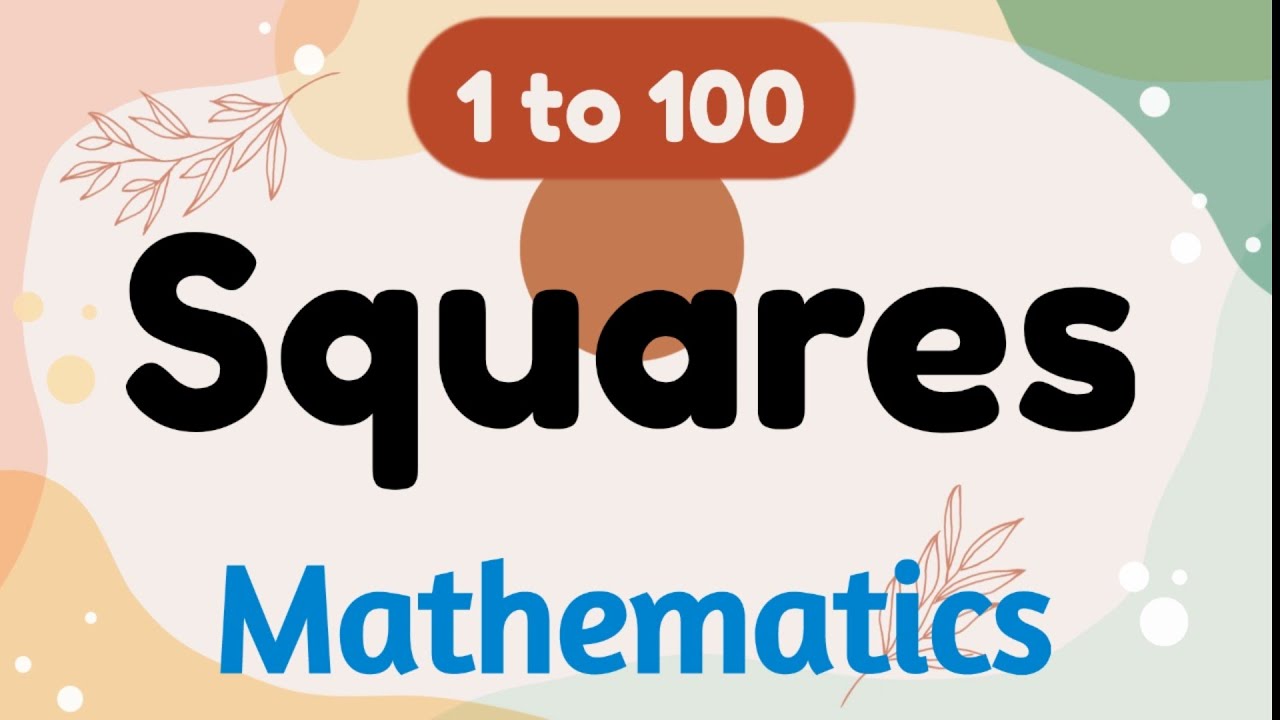 1 to 100 Squares || 1 to 100 Squares in Mathematics📐📊📚 || - YouTube