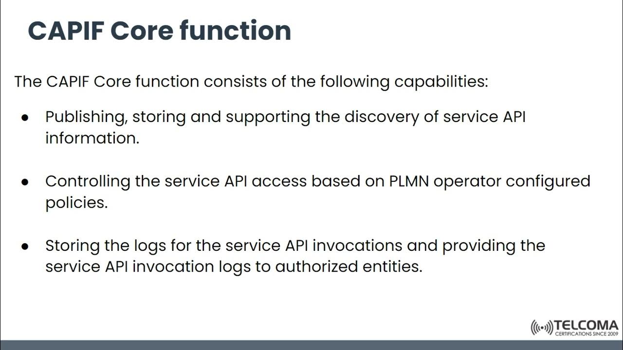 CAPIF functional entities description - YouTube