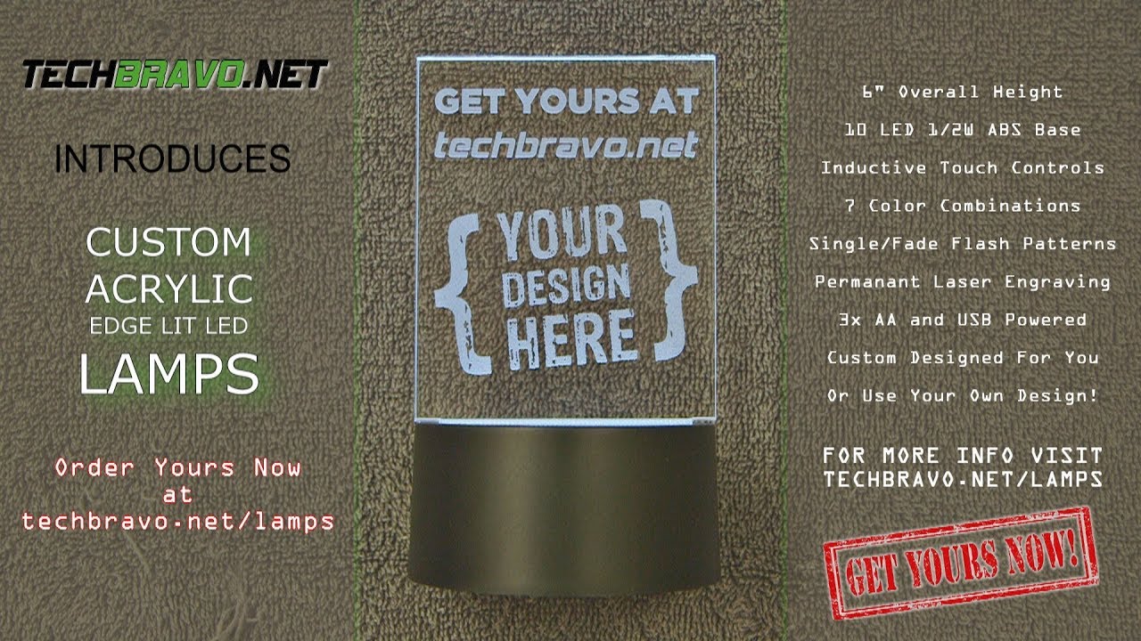 INTRODUCING! Custom Edge Lit LED Lamps - YouTube