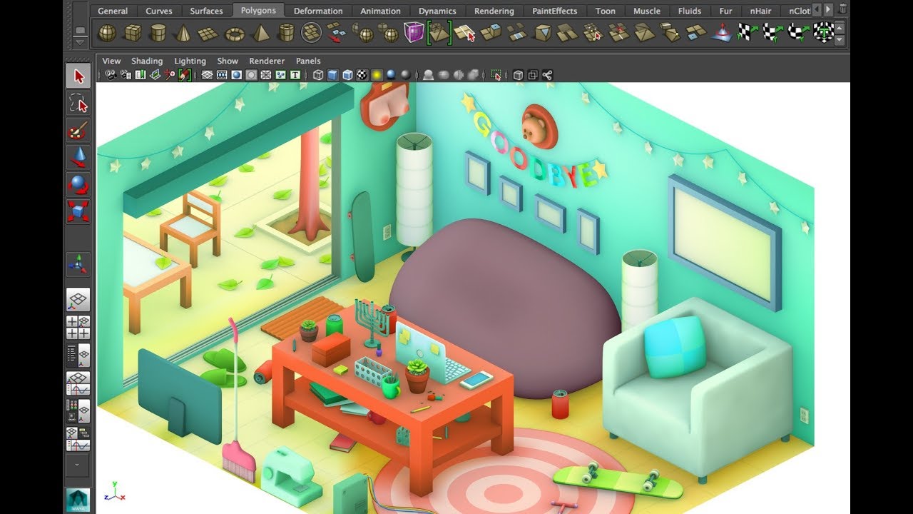 Maya Basics Modeling an Isometric Environment - YouTube