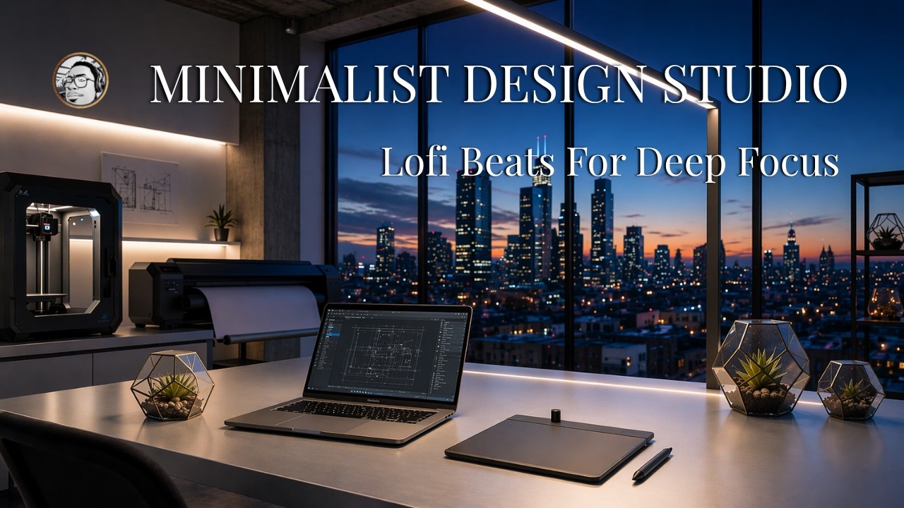 Minimalist Design Studio 📐 Lofi Beats for Deep Focus & Coding (1 Hour ...