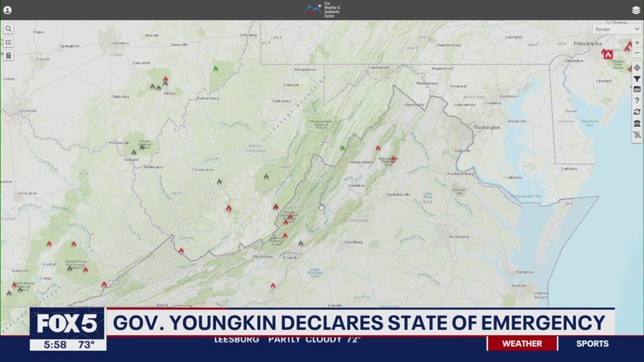Virginia's governor declares a state of emergency as firefighters ...