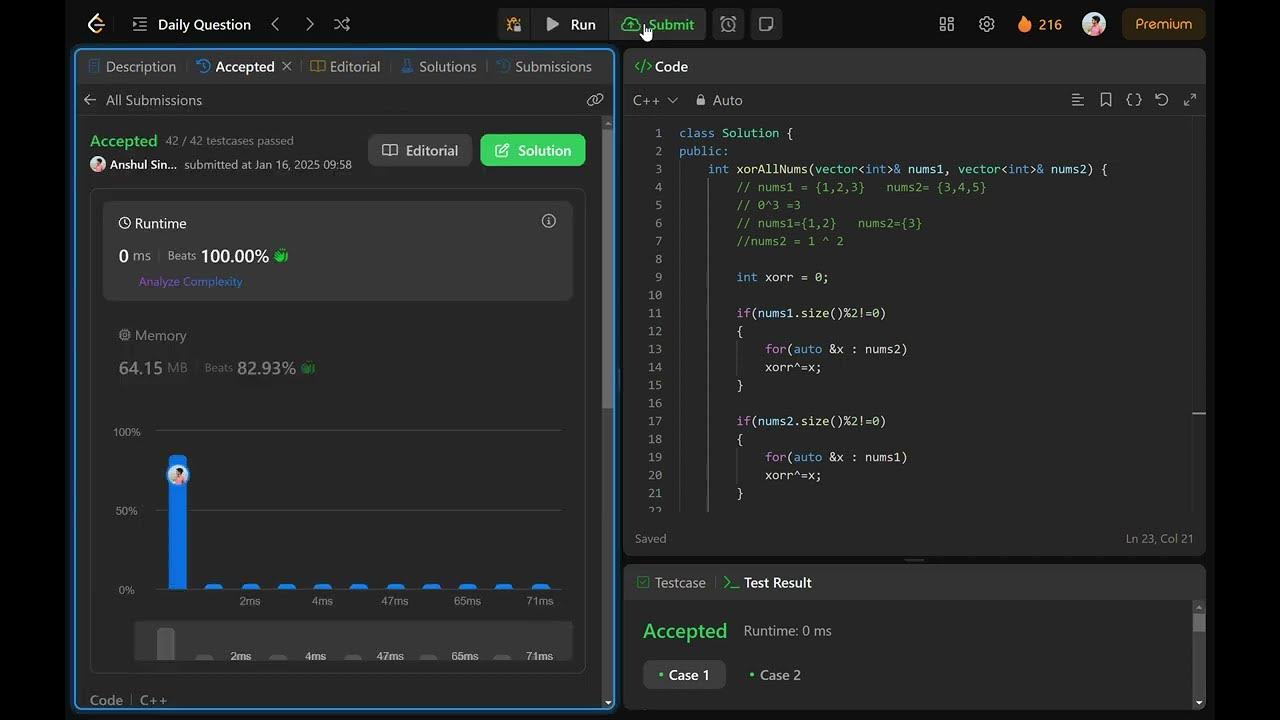 2425. Bitwise XOR of All Pairings | C++ | Simple and easy explanation | Leetcode daily | DSA ...