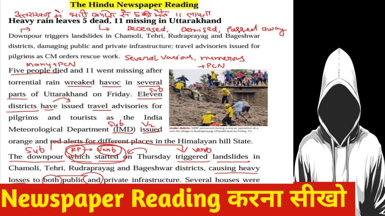 How to Read English Newspaper || The Hindu Newspaper Reading | Learn ...