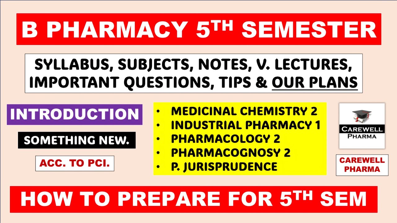 B Pharmacy 5th semester || Introduction || Syllabus || Subjects ...