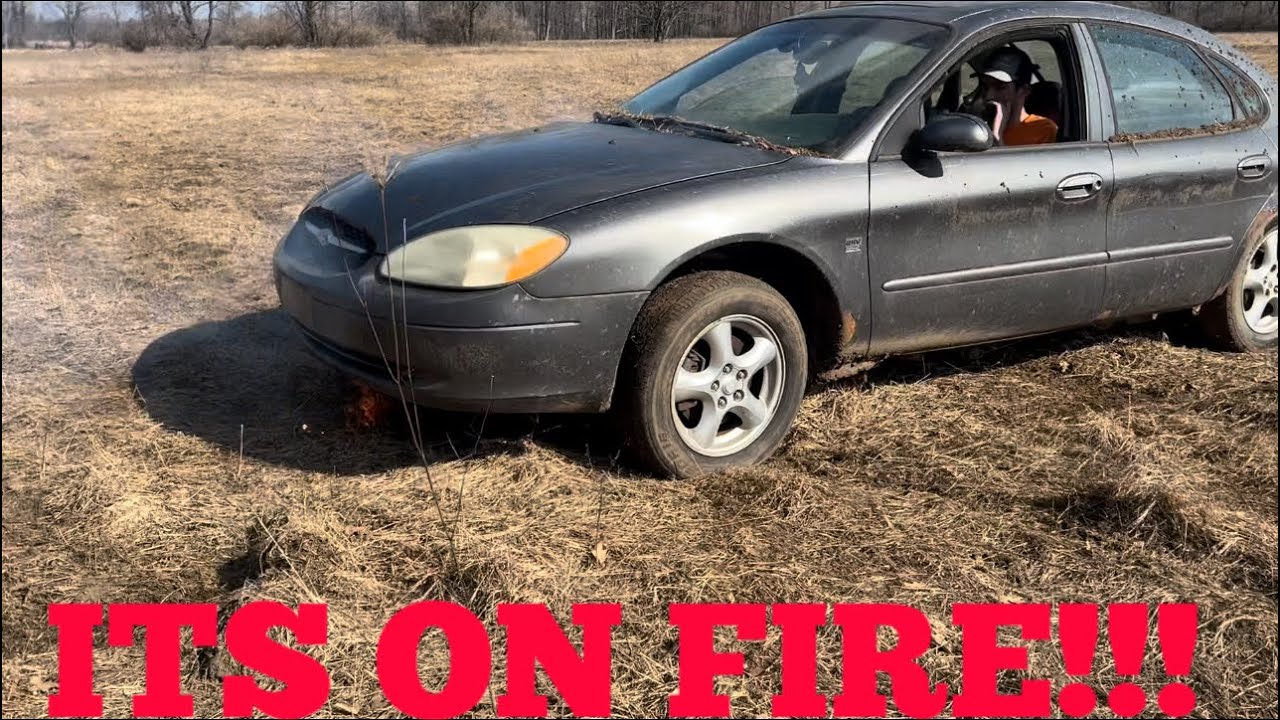 Ford Taurus catches on fire!!! And other burnouts and rippin!!! - YouTube