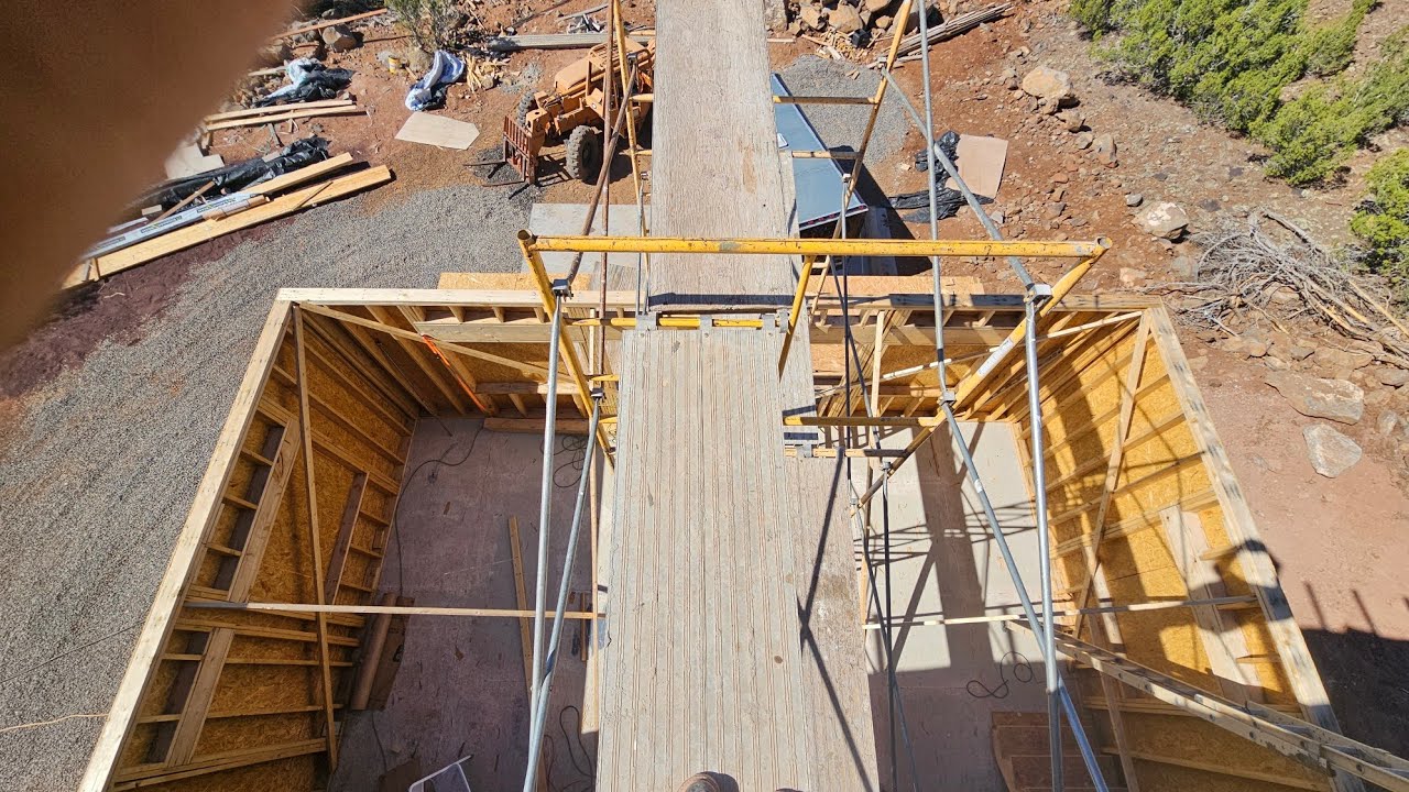 Waiting on more trusses/Securing interior walls to trusses/Framing Trap ...