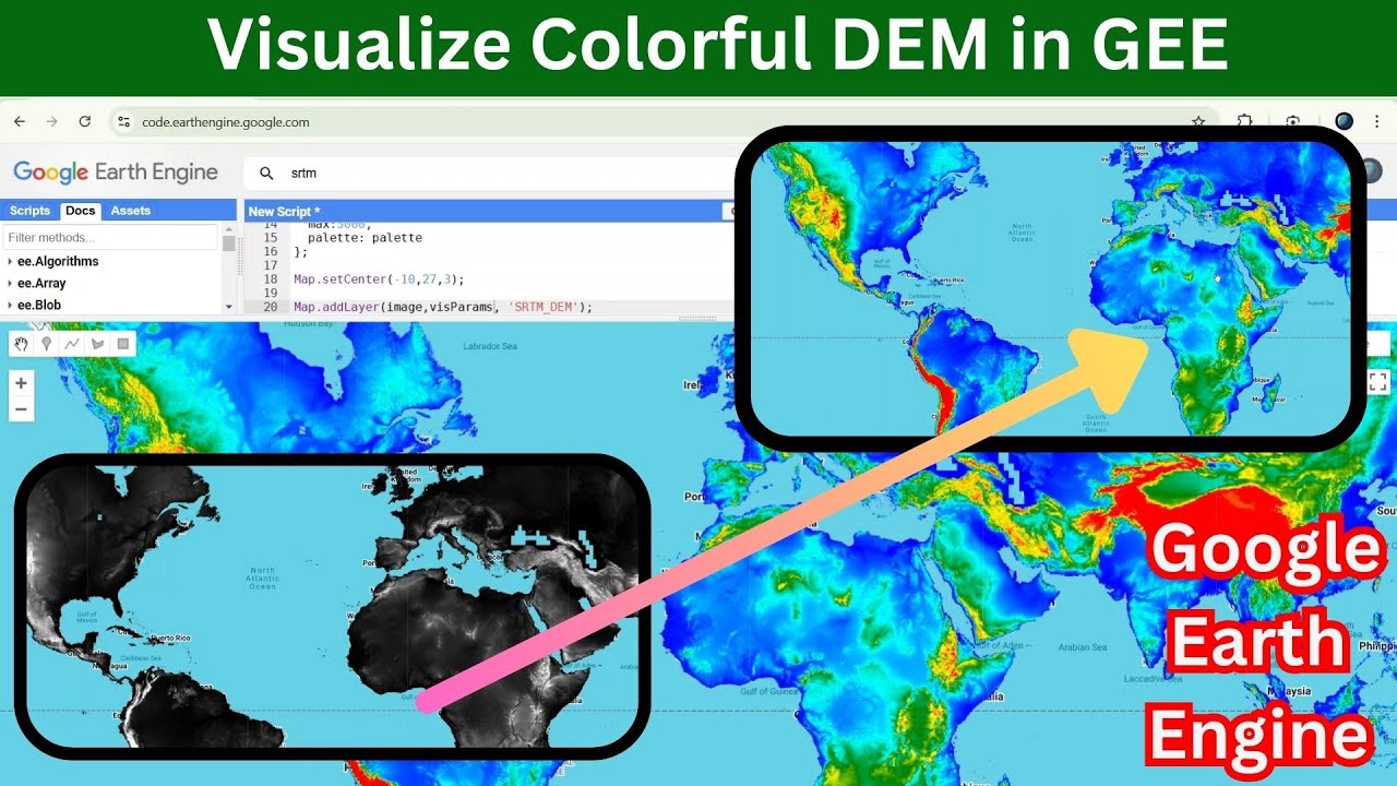 Visualize Colorful DEM in Google Earth Engine | Elevation Data Tutorial - YouTube