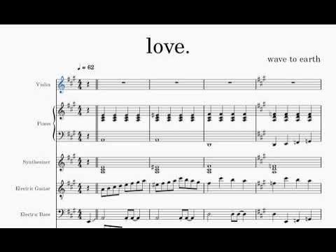wave to earth - love. (sheet music for Concert Band) - YouTube