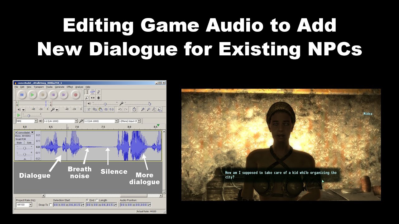 Editing Game Audio to Add New Dialogue for Existing NPCs - YouTube