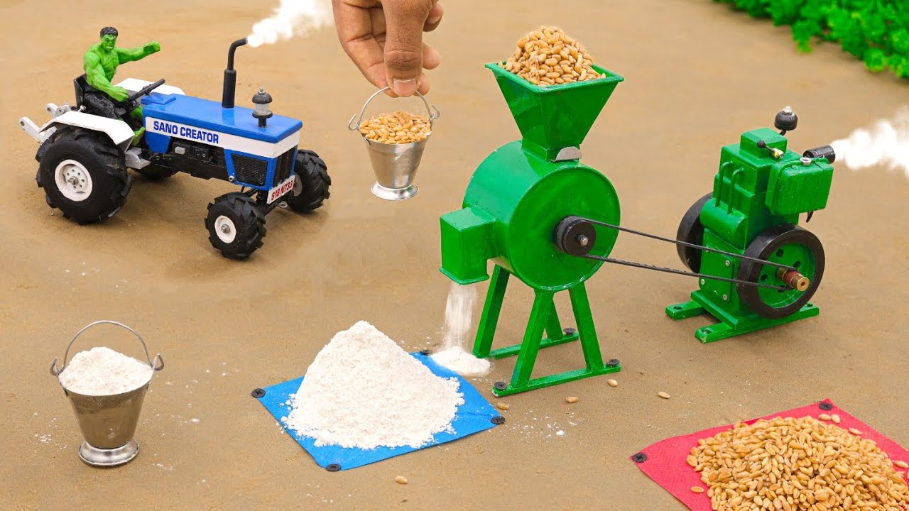diy tractor making wheat flour processing machine science project ...