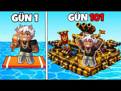 OKYANUSUN ORTASINDA 101 GÜN HAYATTA KALDIM! 😱 | Roblox
