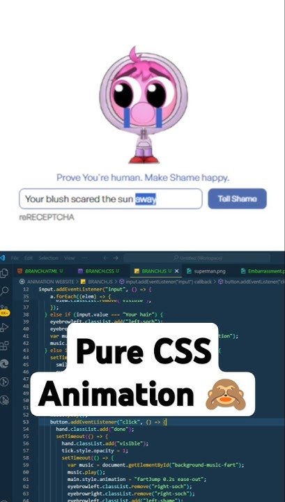 Make Shame Smile CAPTCHA CSS Animation - YouTube