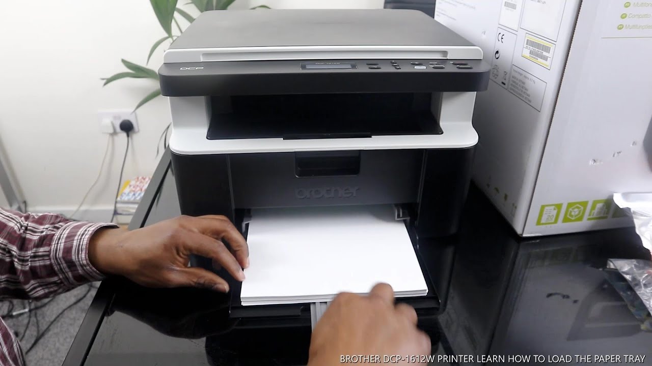 BROTHER DCP- 1612W PRINTER LEARN HOW TO LOAD THE PAPER TRAY - YouTube