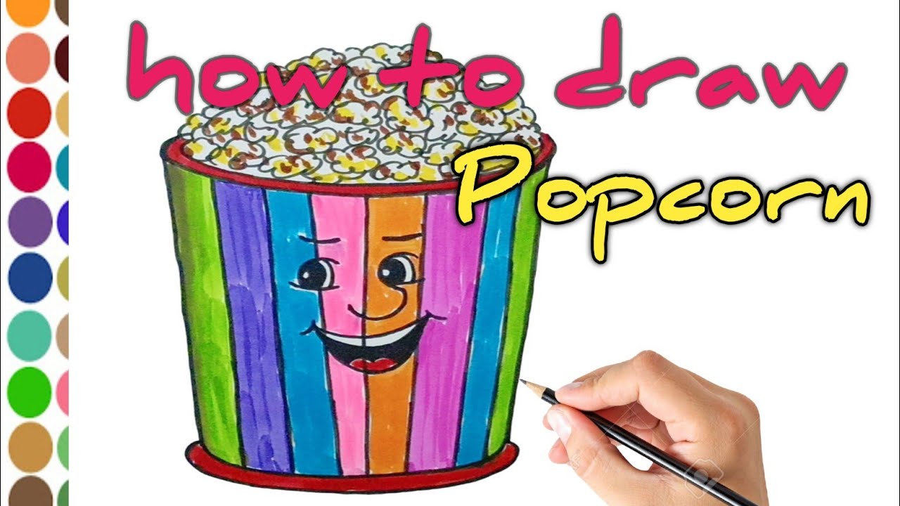 🍿 How To Draw Easy Funny Popcorn Bucket || Drawing For Toddlers. - YouTube