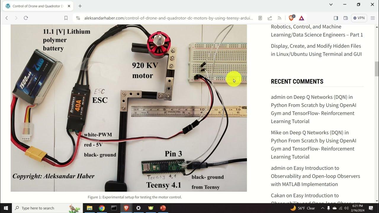 3. Quick Calibration of Electronic Speed Controllers and Drone Motors Using PWM and Teensy ...
