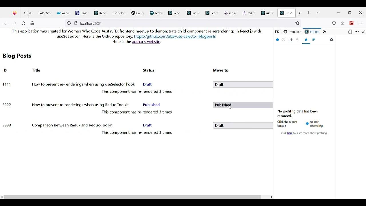 React.js with Redux: if a child component changes state, all components are re-rendered - YouTube