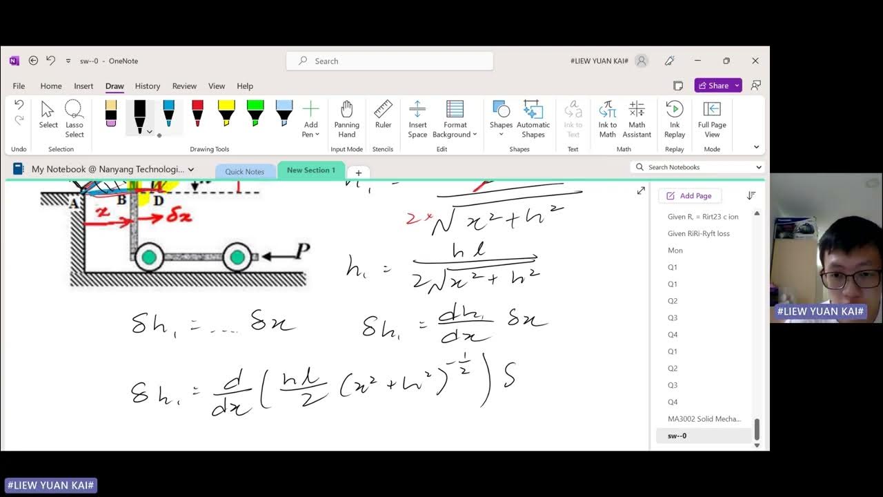 MA3002 Principle of Virtual Displacements Tutorial 1 Part 3 - YouTube
