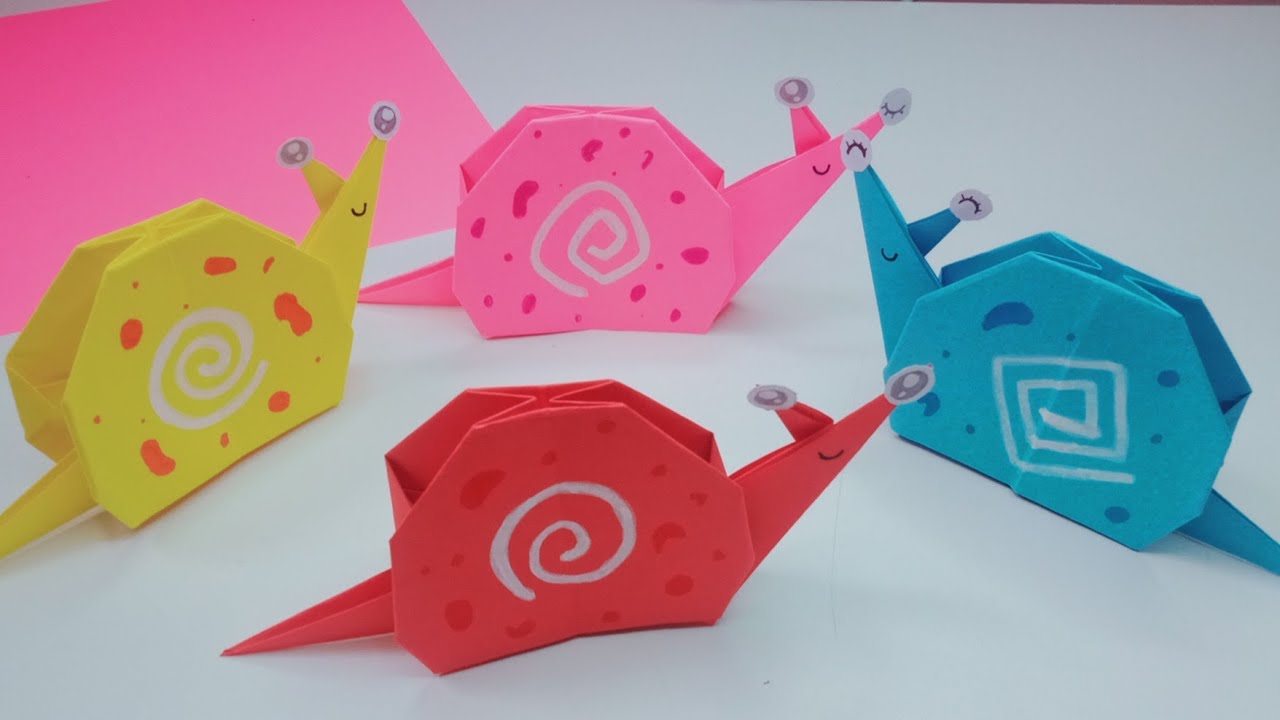 Membuat Mainan Siput Dari Kertas Origami - YouTube