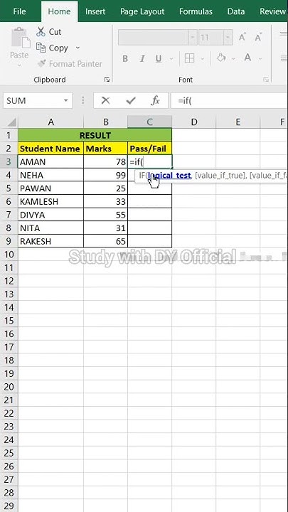 How to get pass and fail result in excel | Formula to calculate pass fail in excel #excel # ...