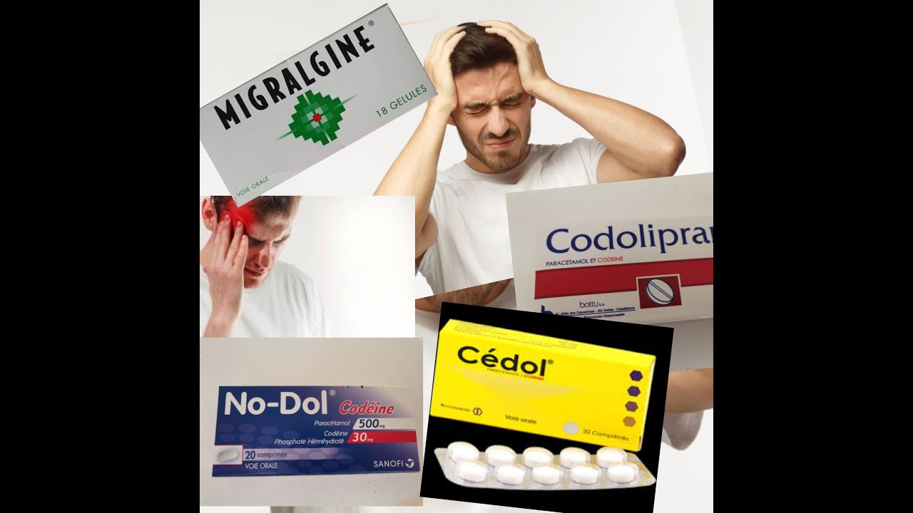آلام الأسنان🤯الشقيقة🤕آلام الرأس migralgine, cédol, Nodol codéine ...